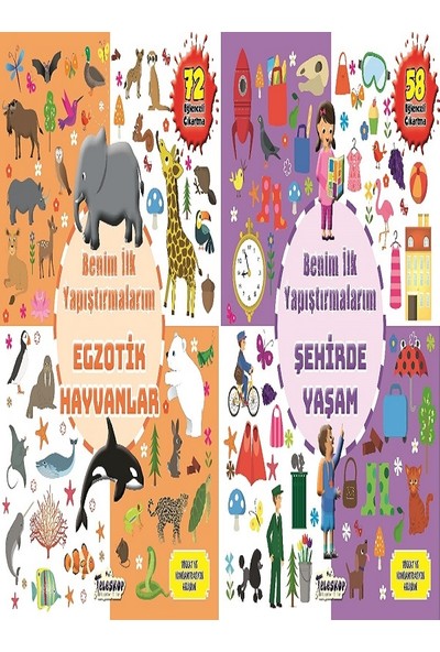 Benim İlk Yapıştırmalarım Seti 2 Kitap - Egzotik Hayvanlar - Şehirde Yaşam Benim İlk Yapıştırmalarım Seti 2 Kitap - Egzotik Hayvanlar - Şehirde Yaşam