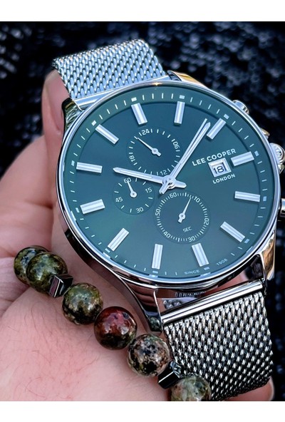 Lee Cooper Gri Çelik Kordon Tüm Fonksiyonları Aktif 5 Atm Suya Dayanıklı Erkek Kol Saati+Bileklik Lee Cooper Gri Çelik Kordon Tüm Fonksiyonları Aktif 5 Atm Suya Dayanıklı Erkek Kol Saati+Bileklik