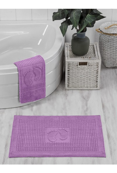 Şilay 2 Adet Ayak Havlusu - Paspas Lila 260GR