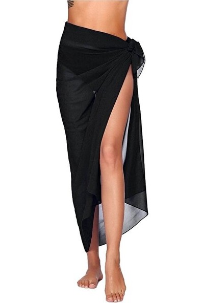 Star Siyah Uzun Pareo Kadın Plaj Elbisesi Yeni Sezon Star Siyah Uzun Pareo Kadın Plaj Elbisesi Yeni Sezon