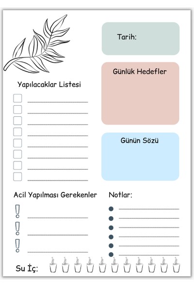 Ekeroğlu Yaprak - Günlük Planlayıcı Bloknot Defter (14x20 cm) Ekeroğlu Yaprak - Günlük Planlayıcı Bloknot Defter (14x20 cm)