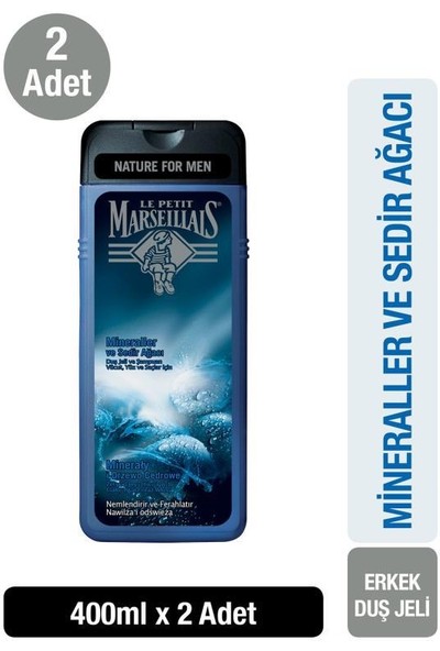 Le Petit Marseillais Mineraller Ve Sedir Ağacı Duş Jeli 400ml x2 Le Petit Marseillais Mineraller Ve Sedir Ağacı Duş Jeli 400ml x2