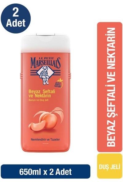Le Petit Marseillais Duş Jeli Beyaz Şeftali & Nektarin 650 ml x 2