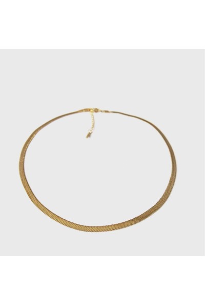 Mia Pietra Altın Kaplama Yassı İtalyan Çelik Kolye Mia Pietra Altın Kaplama Yassı İtalyan Çelik Kolye