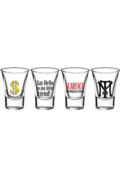 WHB Scarface Desenli Mini Kahve Yanı Shot Bardak Seti WHB Scarface Desenli Mini Kahve Yanı Shot Bardak Seti