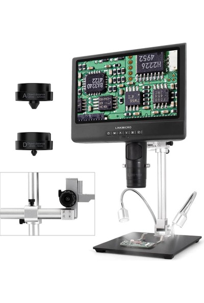 Lınkmıcro 10 Inc Fhd Dijital Mikroskop 3 Lens, 13 Inc Metal Stand Lınkmıcro 10 Inc Fhd Dijital Mikroskop 3 Lens, 13 Inc Metal Stand