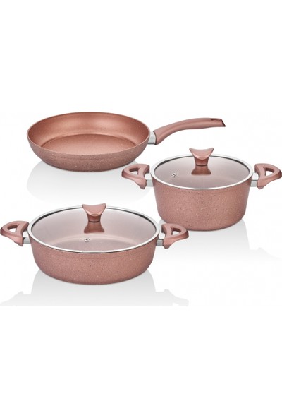 Taç Ekonomik Granit 3lü Set Rose Gold