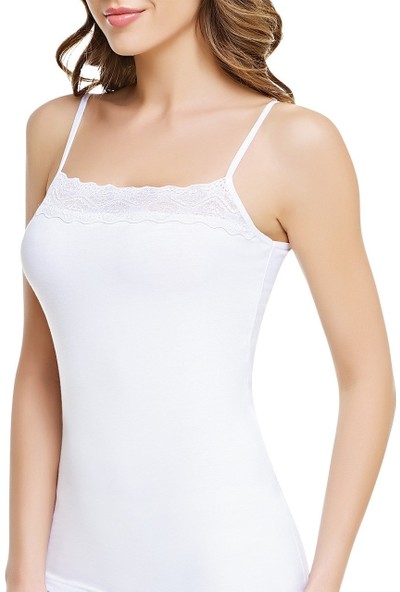 Tutku Bayan Elastan Ip Askı Ince Dantelli Atlet 0175