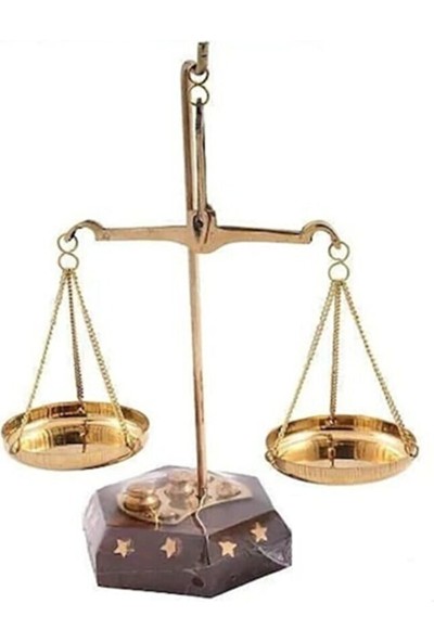 Vintage Ağaç Tabanlı Pirinç Çalışır Terazi 100GR