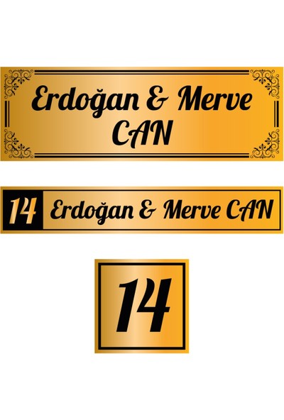 Tasarı Marketi Metal 3'lü Set Kapı Isimliği Posta Kutusu Kapı Numarası Tasarı Marketi Metal 3'lü Set Kapı Isimliği Posta Kutusu Kapı Numarası