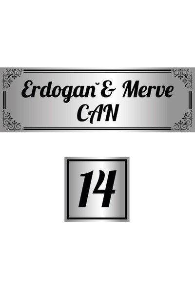Tasarı Marketi Metal 2'li Set Kapı Isimliği Kapı Numarası Tasarı Marketi Metal 2'li Set Kapı Isimliği Kapı Numarası