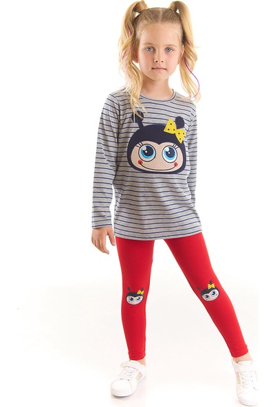 Denokids Uğurböceği Kız Çocuk T-Shirt Tayt Takım