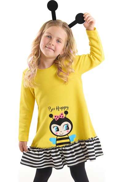 Denokids Arı Sarı Kız Çocuk Elbise