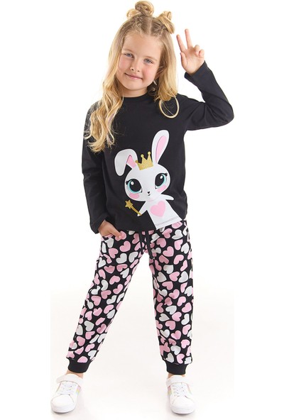 Denokids Tatlı Tavşan Kız Çocuk T-Shirt Pantolon Takım
