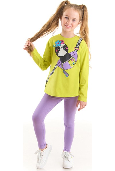 Denokids Çantada Ponçik Kız Çocuk Tunik Tayt Takım Denokids Çantada Ponçik Kız Çocuk Tunik Tayt Takım