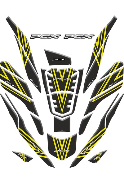 Gogomoto Honda Pcx 2021 Uyumlu Tank Pad Set 008 Gogomoto Honda Pcx 2021 Uyumlu Tank Pad Set 008
