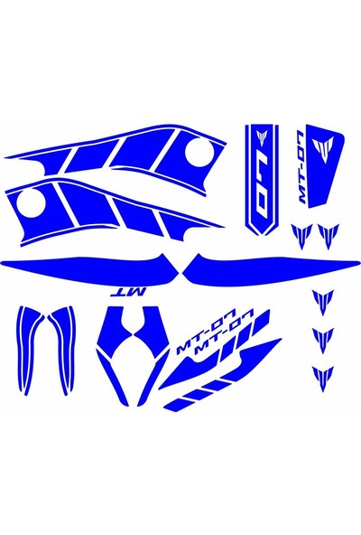 Gogomoto Yamaha MT07 2014-17 Uyumlu Mavi Sticker Set Gogomoto Yamaha MT07 2014-17 Uyumlu Mavi Sticker Set