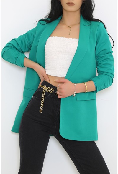 Kolu Büzgülü Ceket Koyuyeşil - 1108.1174.