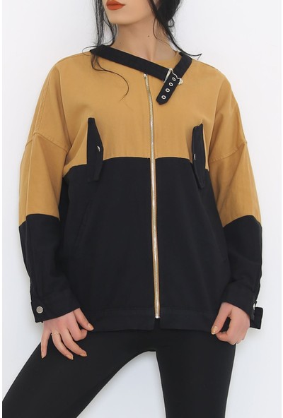 Yaka Kemerli Gabardin Ceket Sütlükahve - 8949.1367.