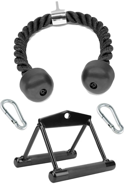 Rope Triceps Halatı - Dar Açılı Sırt Kanat Mideye Çekiş Aparat Seti Rope Triceps Halatı - Dar Açılı Sırt Kanat Mideye Çekiş Aparat Seti