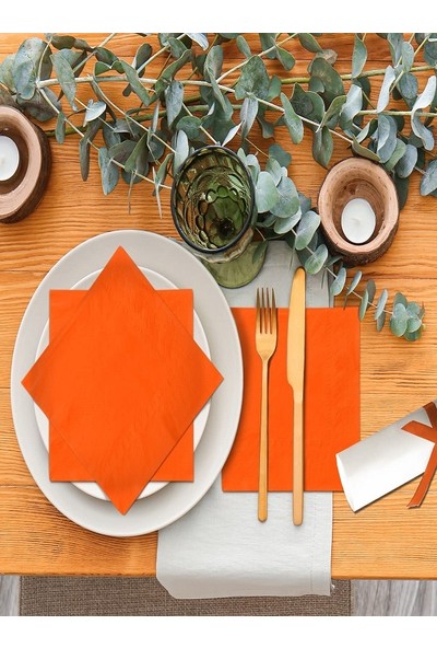 Canbolat Turuncu Peçete Lüx Sunum Peçete 20 Adet Canbolat Turuncu Peçete Lüx Sunum Peçete 20 Adet