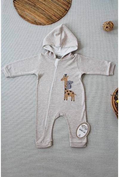 Miss SK Tulum Ef Çizgi Ortak Kapüşonlu Unisex Bebek Kahvemelanj 6-9 Ay PS10031 Miss SK Tulum Ef Çizgi Ortak Kapüşonlu Unisex Bebek Kahvemelanj 6-9 Ay PS10031