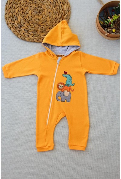 Miss SK Tulum Ef Çizgi Boy Kapüşonlu Erkek Bebek Turuncu 6-9 Ay PS10021 Miss SK Tulum Ef Çizgi Boy Kapüşonlu Erkek Bebek Turuncu 6-9 Ay PS10021