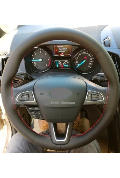 Ford Focus 1 Kırmızı Ipli Dikmeli Direksiyon Kılıfı ( 38×10.5cm )