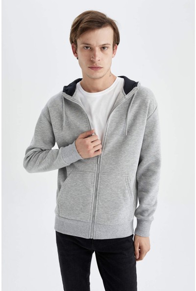 DeFacto Regular Fit Kapüşonlu İçi Yumuşak Tüylü Kalın Kumaş Hırka X8331AZ22AU DeFacto Regular Fit Kapüşonlu İçi Yumuşak Tüylü Kalın Kumaş Hırka X8331AZ22AU