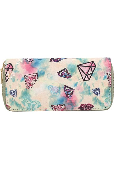 Btm Baskılı Kadın Cüzdan - Yeşil (Yurt Dışından)