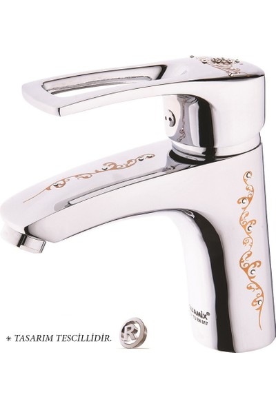Aquamix Özel Motif ve Taş Işlemeli Sınırlı Sayıda Lavabo Bataryası