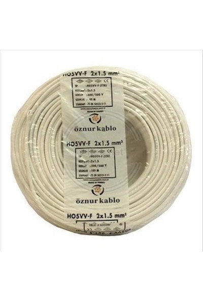 Öznur H05VV-F (Ttr) 2x1,5 Beyaz