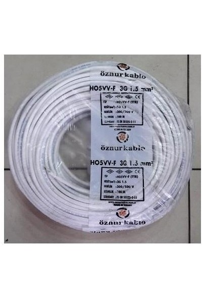 Öznur H05VV-F (Ttr) 3x1,5 Beyaz