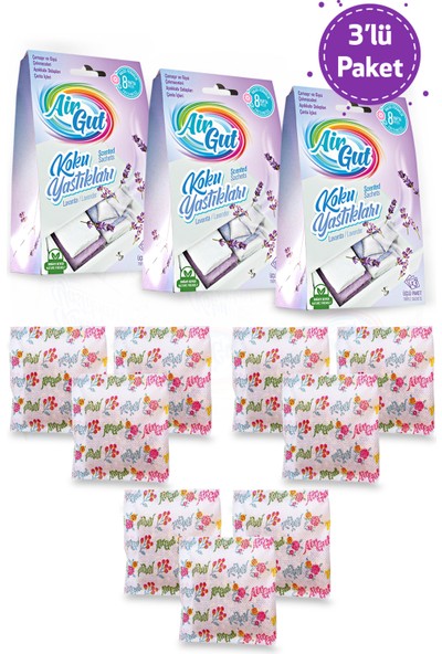 Airgut 2'li Avantaj Paketi, 6 Adet Kese, Dolap Çekmece Koku Yastıkları Lavanta Airgut 2'li Avantaj Paketi, 6 Adet Kese, Dolap Çekmece Koku Yastıkları Lavanta
