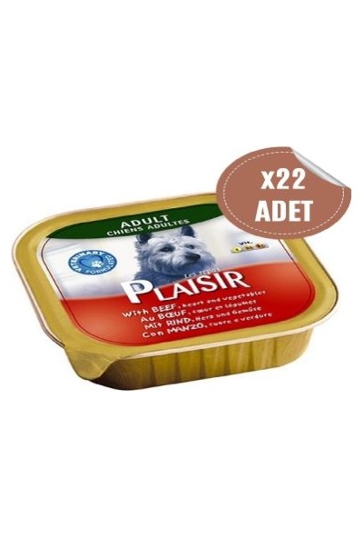 Plaisir Sığır Etli Sebzeli Pate Köpek Konservesi 150 gr x 22 Adet Plaisir Sığır Etli Sebzeli Pate Köpek Konservesi 150 gr x 22 Adet