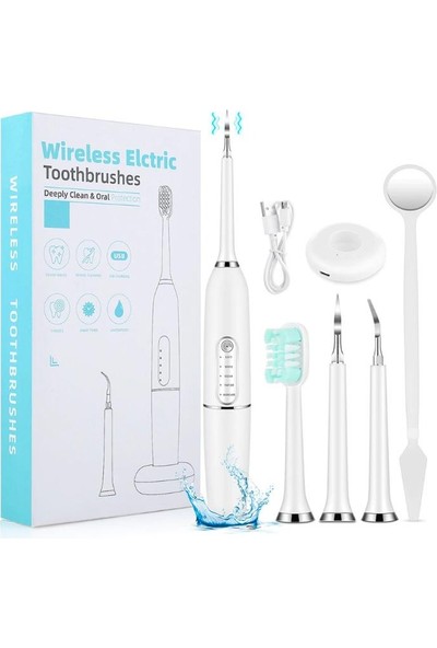 Polham Şarjlı 5 Başlıklı Diş Temizleme, Diş Beyazlatma Seti, 5 Modlu Profesyonel Diş Temizleme Seti Polham Şarjlı 5 Başlıklı Diş Temizleme, Diş Beyazlatma Seti, 5 Modlu Profesyonel Diş Temizleme Seti