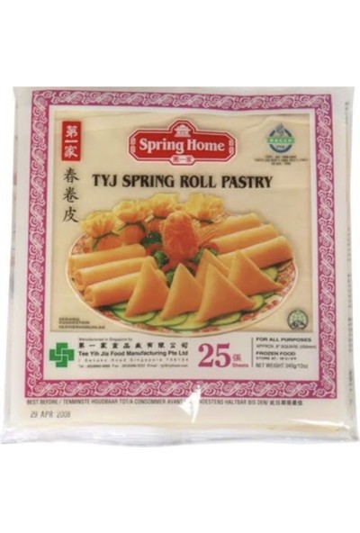 Spring Home Çin Böreği Yufkası Spring Roll Wrapper 550 gr 25'li Spring Home Çin Böreği Yufkası Spring Roll Wrapper 550 gr 25'li