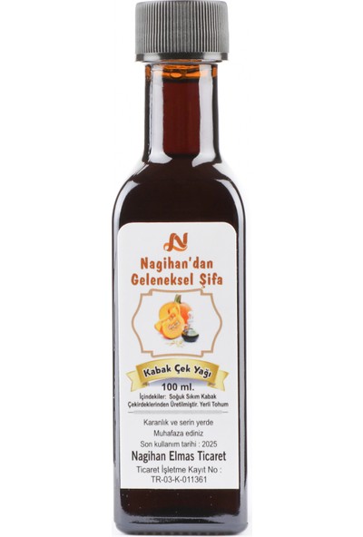 Kabak Çekirdeği Yağı Soğuk Sıkım 100 ml Kabak Çekirdeği Yağı Soğuk Sıkım 100 ml