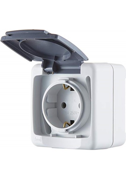 Makel Nemliyer Plus IP44 Kapaklı Topraklı Priz, Gri Fiyatı