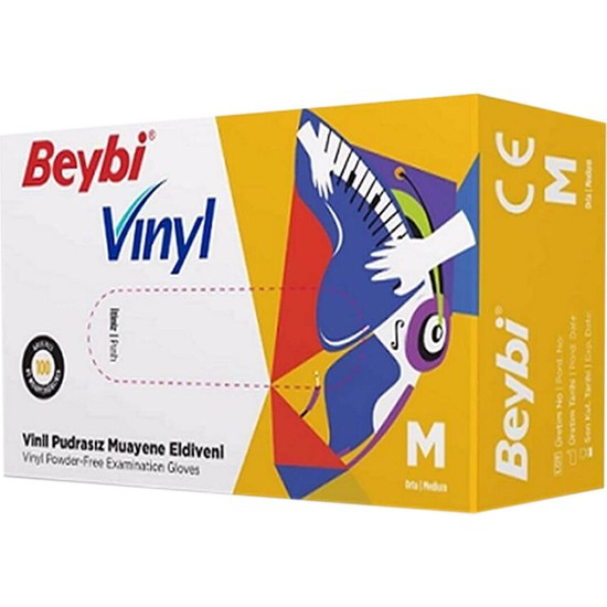 Beybi Pudrasız Vinil Eldiven M Beden Beyaz 100'LÜ Fiyatı