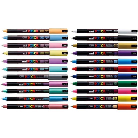 Uni Posca Marker PC1MR 0.7mm Tüm Renkler 16'lı Set Fiyatı