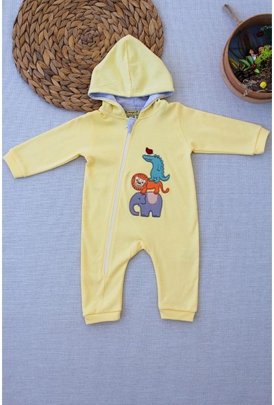 Miss SK Tulum Ef Çizgi Boy Kapüşonlu Erkek Bebek Sarı 9-12 Ay PS10018 Miss SK Tulum Ef Çizgi Boy Kapüşonlu Erkek Bebek Sarı 9-12 Ay PS10018