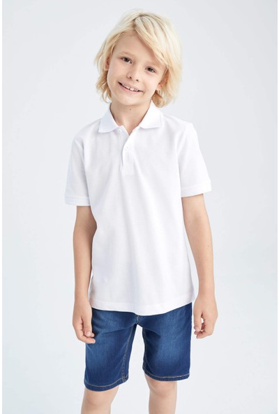 DeFacto Erkek Çocuk Regular Fit Okula Dönüş Polo Yaka Pike Kısa Kollu Polo Tişört K1689A622AU DeFacto Erkek Çocuk Regular Fit Okula Dönüş Polo Yaka Pike Kısa Kollu Polo Tişört K1689A622AU