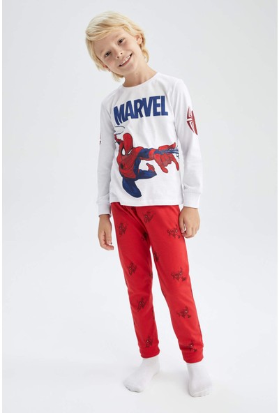 DeFacto Erkek Çocuk Spiderman Lisanslı Regular Fit Uzun Kollu Pijama Takımı Y4861A622AU DeFacto Erkek Çocuk Spiderman Lisanslı Regular Fit Uzun Kollu Pijama Takımı Y4861A622AU
