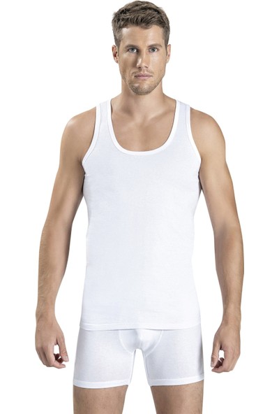 Jiber Erkek Beyaz Pamuklu 6'lı Atlet 101