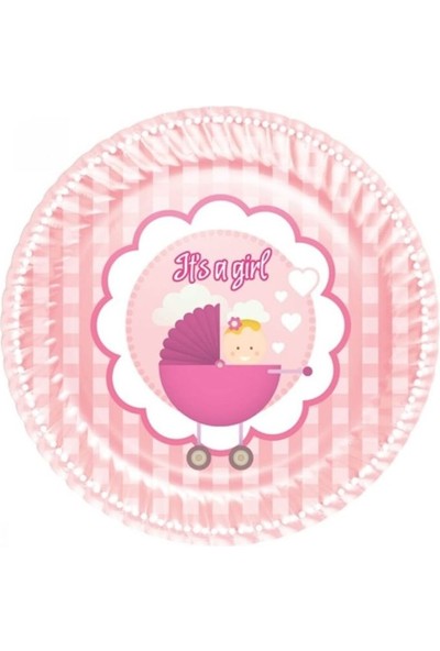 Pandoli Bebek Arabalı Baby Shower Parti Tabağı 8 Adet Itsa Girl Pembe Renk Pandoli Bebek Arabalı Baby Shower Parti Tabağı 8 Adet Itsa Girl Pembe Renk