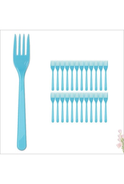 Barış Süs Plastik Çatal Turkuaz 25'li 18 cm