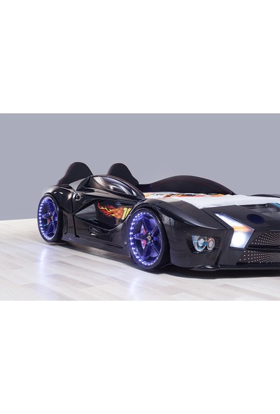 Kaju Mobilya Kaju Luxury Premium Siyah Arabalı Yatak