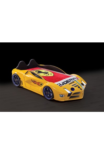 Kaju Mobilya Kaju Luxury Premium Sarı Arabalı Yatak