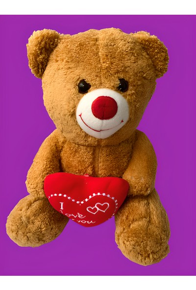 35 cm Kalpli Jumbo Peluş Ayıcık (Kahverengi) 35 cm Kalpli Jumbo Peluş Ayıcık (Kahverengi)